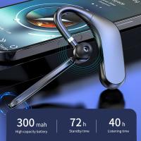China Wireless Bluetooth Earphone LED Display Business Headset V5.0 10m Range 100mAh Battery for sale