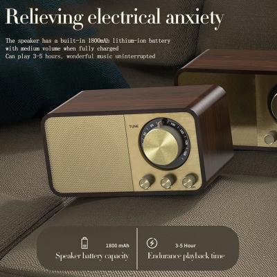 Cina Altoparlante portatile senza fili BT5.0 Bass Subwoofer eccellente del retro classico di legno in vendita