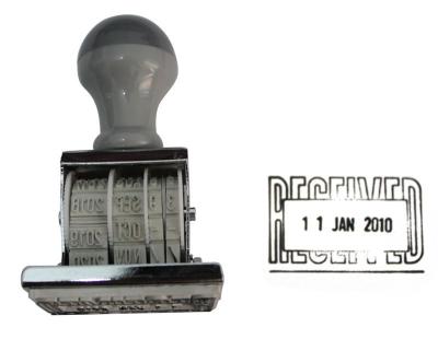 China High Quality die-plated dater stamp, date with RECEIVED, use for office, date stamp for sale