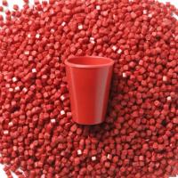 China Bright Red PC ABS Masterbatch Pellets 40-50% Pigment Content with -40℃ to 150℃ Temperature Resistance for Injection Molding for sale