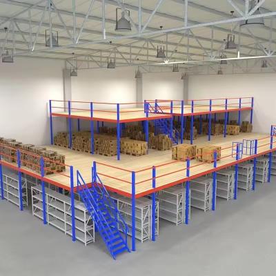 China Warehouse Mezzanine Floors Storage Racking Workshop Steel Storage Shelf Warehouse Shelving System for sale
