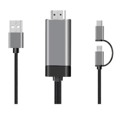 Cina 2 in 1 1080p micro Hdmi cabli Hdmi di alluminio al cavo del Usb C in vendita
