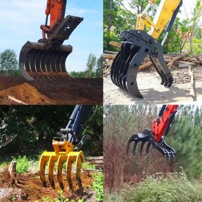 China Mini Excavator Root Rake Bucket , Kobuta Mini Excavator Brush Rake for sale