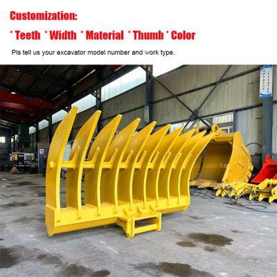 China High Quality Root Rake For Hitachi Ex60 Excavator , Oem Mini Digger Rake Bucket for sale