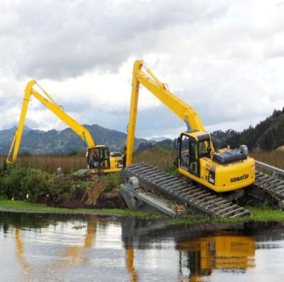 중국 Amphibious Excavator Long Reach 14M , CAT320 Long Boom Arm Digging The River 판매용