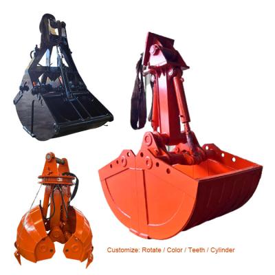 China Hydraulic Clamshell Bucket Volume 1.5CBM for Sand Unloading 28-30 Ton Excavator Bucket Claw for sale
