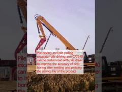 Pile Driving en Pile Pulling Excavator Pile Driving Arm CAT340 Op maat met Pile Driver