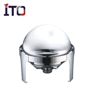 Cina 201 Industrial Prices YK721 6L Stainless Steel Round Hot Pot Stainless Steel Muffin Chafing Dish Food Warmer Machine in vendita