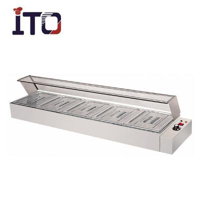 Cina Bain Marie Commercial Electric Casserole For Catering Equipment 5x (1/2x100) Table Top Glass Cover in vendita