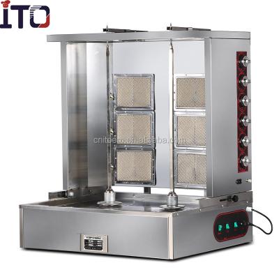 China Shawarma 6burners gas shawarma machine for sale in Zambia Te koop