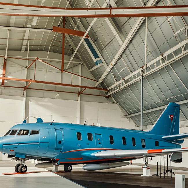 Exterior view of completed steel hangar