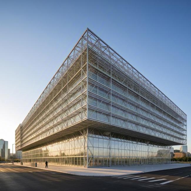 Prefabricated steel structure office building exterior