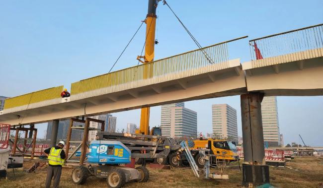 Completed steel bridge project showcasing design