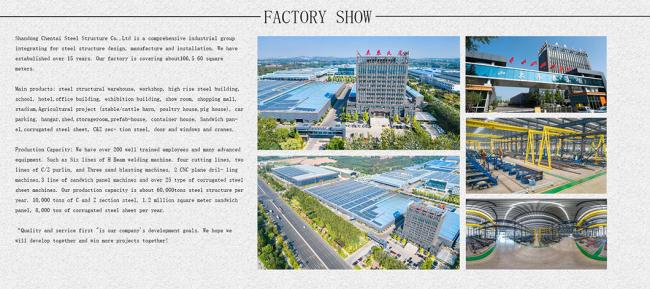 Steel frame workshop building exterior view showing modern industrial design