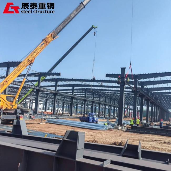 Steel structure warehouse exterior view