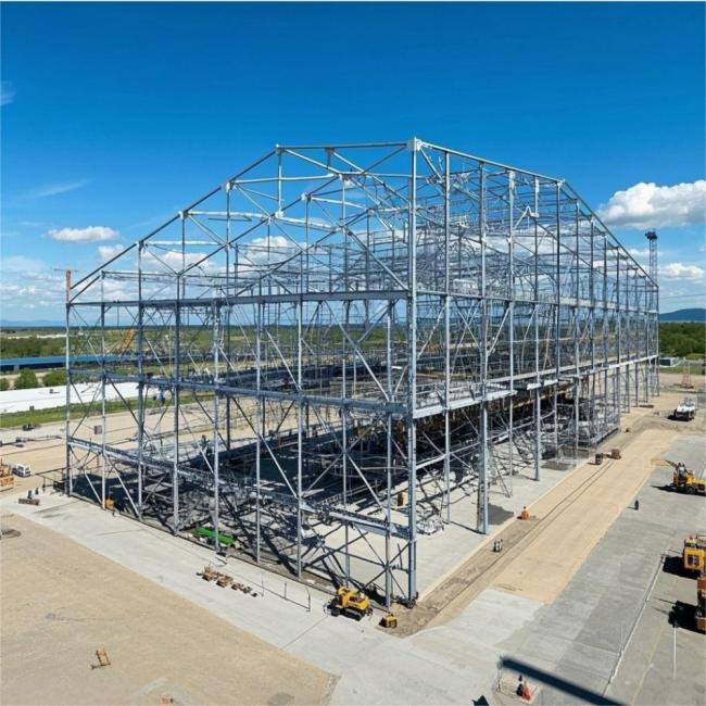 Large span steel structure interior