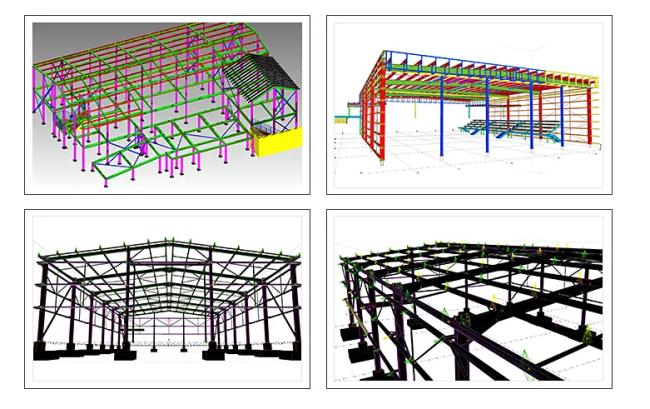 Steel structure manufacturing process in factory setting