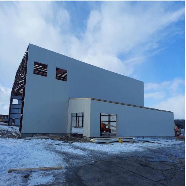 Completed steel hangar installation example