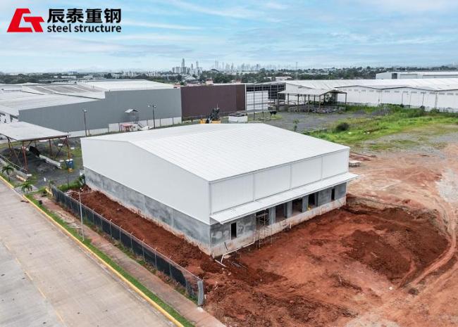 Steel structure warehouse exterior view