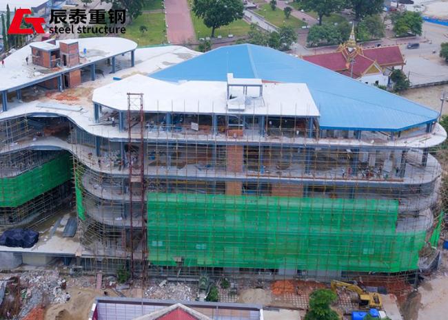 Steel structure shopping mall exterior view