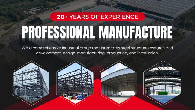 Prefabricated light steel structure car showroom exterior view
