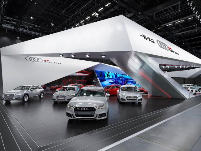 Interior view of steel structure car showroom