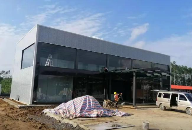 Completed steel structure car showroom