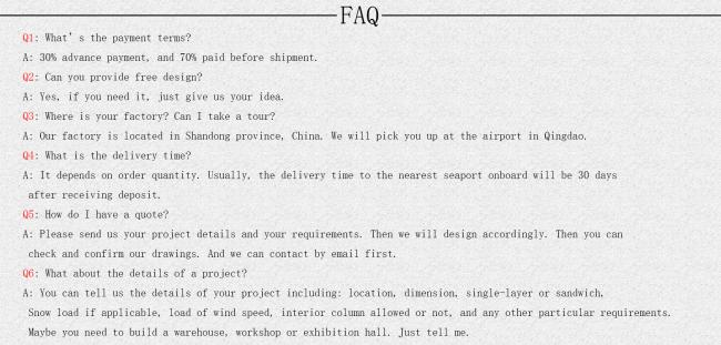 Steel structure FAQ information