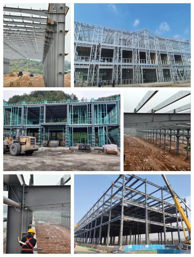 Steel structure building under construction
