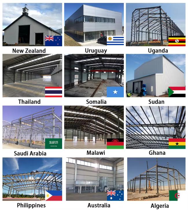 Customized steel workshop with large doors