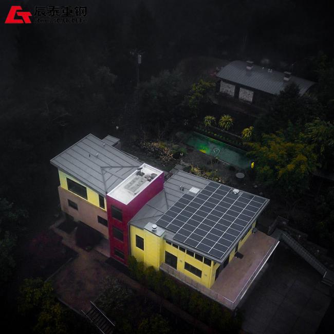 Interior view of steel structure apartment showing open space design