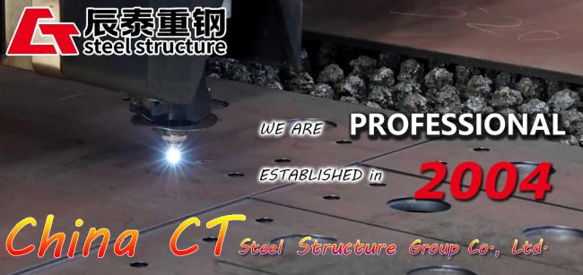 Customized steel structure workshop with H-section portal frame