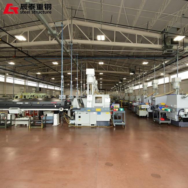 Close-up of steel structure building components