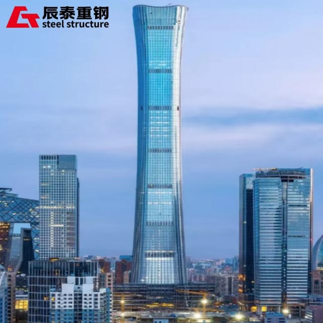 Interior view of large span steel structure office building showing open space design