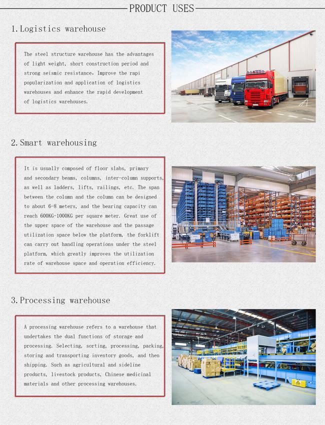 Large span steel frame garage hangar exterior view