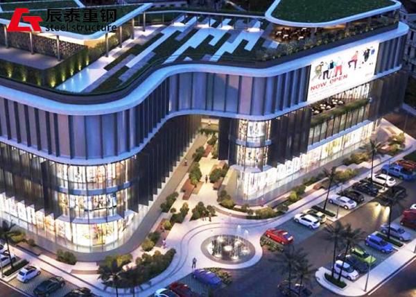 Quality Shopping Mall High Rise Steel Structure Building Galvanized For Flexible Space for sale
