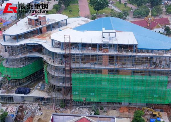 Quality Shopping Mall High Rise Steel Structure Building Galvanized For Flexible Space for sale