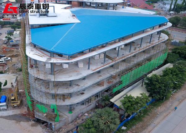 Quality Shopping Mall High Rise Steel Structure Building Galvanized For Flexible Space for sale
