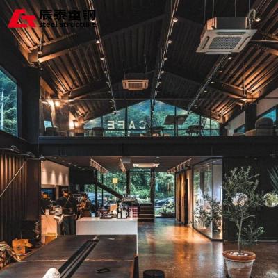 China Prefabricated Steel Material  Steel Structure Commercial Building Coffee Shop Library for sale