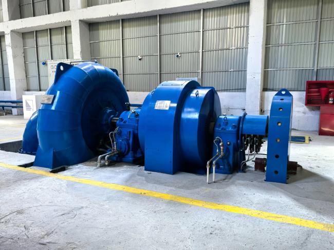 Close-up view of Hydro Turbine Generator components