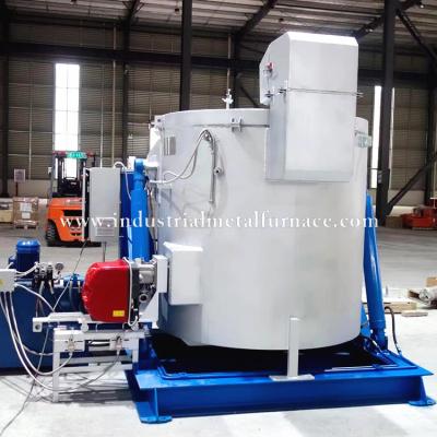China 500kg Gas Fired Aluminum Melting Furnace with Riello Burner 720℃ for sale
