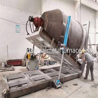 China 5000KG Roterende Industriële Aluminium Smeltende Oven met gas voor baar het maken Te koop