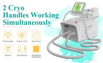 China ortable 2 handles cryo cryolipolyspis vacuum fat freeze cryolipolysis slimming machine equipment for sale