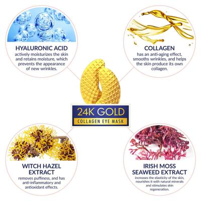 Cina Grinze acide ialuroniche GMP della toppa dell'occhio dell'oro libero del Paraben le anti hanno approvato in vendita