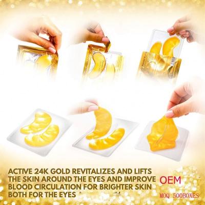 Cina L'occhio acido ialuronico rattoppa per ridurre i cuscinetti scuri dell'occhio del gel del collagene dell'oro dei cerchi in vendita