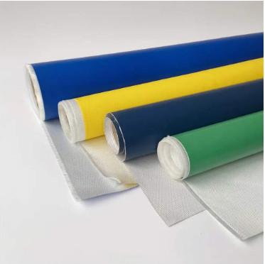 Cina Tessuto in fibra di vetro di silicone verde a doppio lato Tessuto in fibra di vetro rivestito di silicone per condotte di ventilazione in vendita