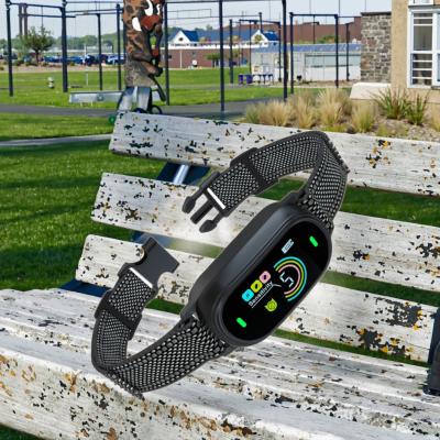China New Rechargeable Eco-Friendly IP67 Waterproof No-Shock Automatic Dog Bark Control Training Collar 5 Sensitivity Levels 20 Hours for sale