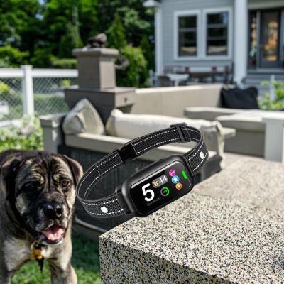 China 2025 New Smart Anti-Bark Dog Collar Multifunctional Automatic Pet Training Electric Shock Plastic Eco-friendly Screen Bark for sale