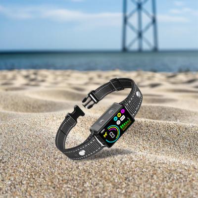 China M Intelligent Rechargeable Eco-friendly Plastic Dog Training Collar LCD Color Screen Waterproof IP67 Long Battery Life Bark Stop for sale