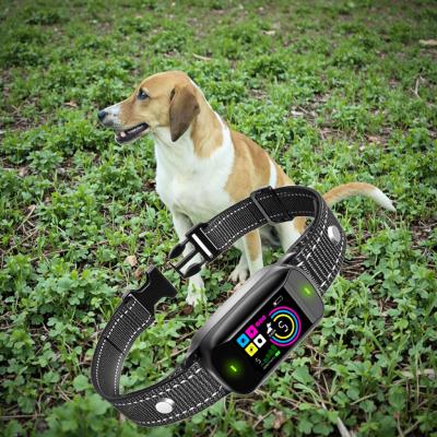 China New Arrival Long Range Automatic Anti Barking IPX7 Waterproof Outdoor Rechargeable Plastic Dog Training Collar >20 Hours Battery for sale